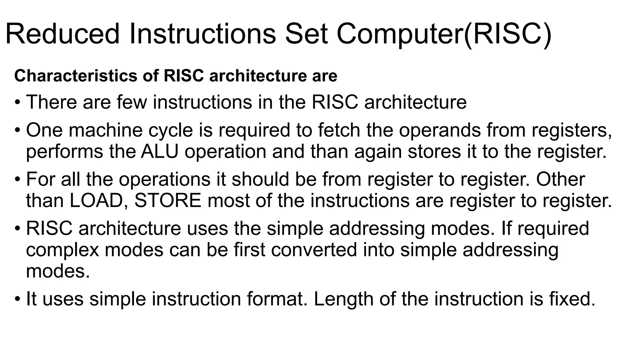 Lecture 3 RISC-CISC characterstics and difference.pptx