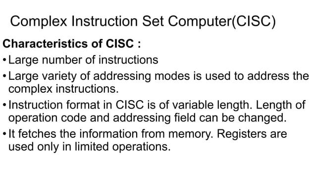 Lecture 3 RISC-CISC characterstics and difference.pptx