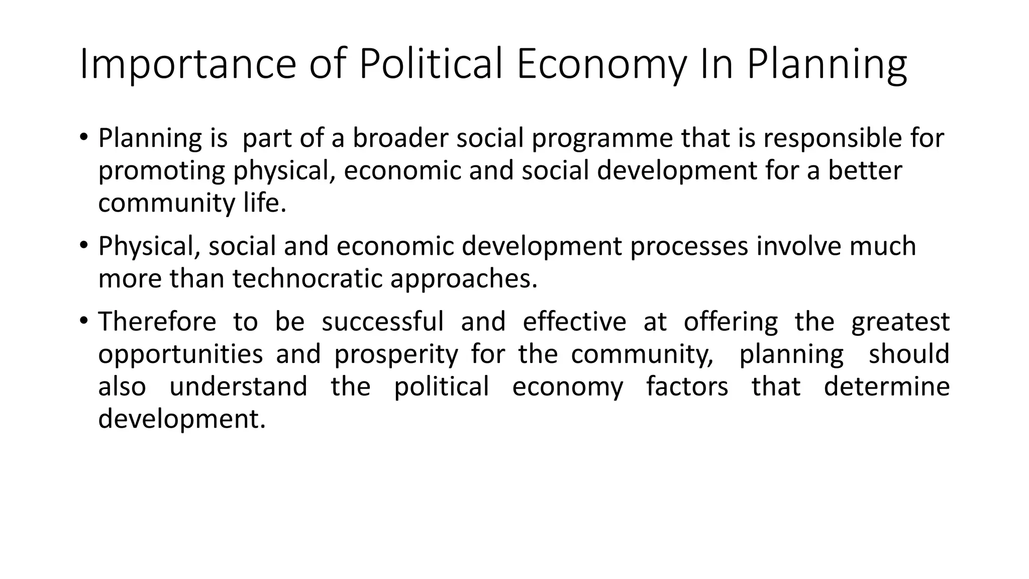 Lecture 3 rup 218 political economy & planning | PPTX