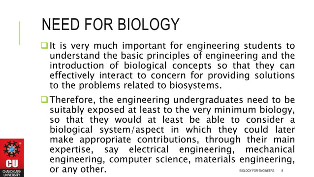 Significance of Biology in Engineeringing.ppt | Biotech and Biomedical ...