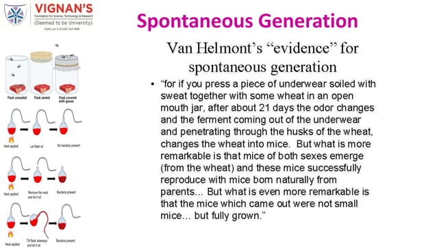 LECTURE 3 SPONTANEOUS GENERATION THEORY.pptx | Biological Sciences ...