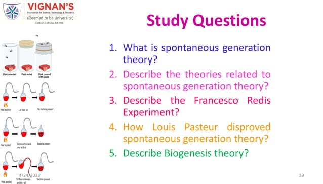 LECTURE 3 SPONTANEOUS GENERATION THEORY.pptx | Biological Sciences ...