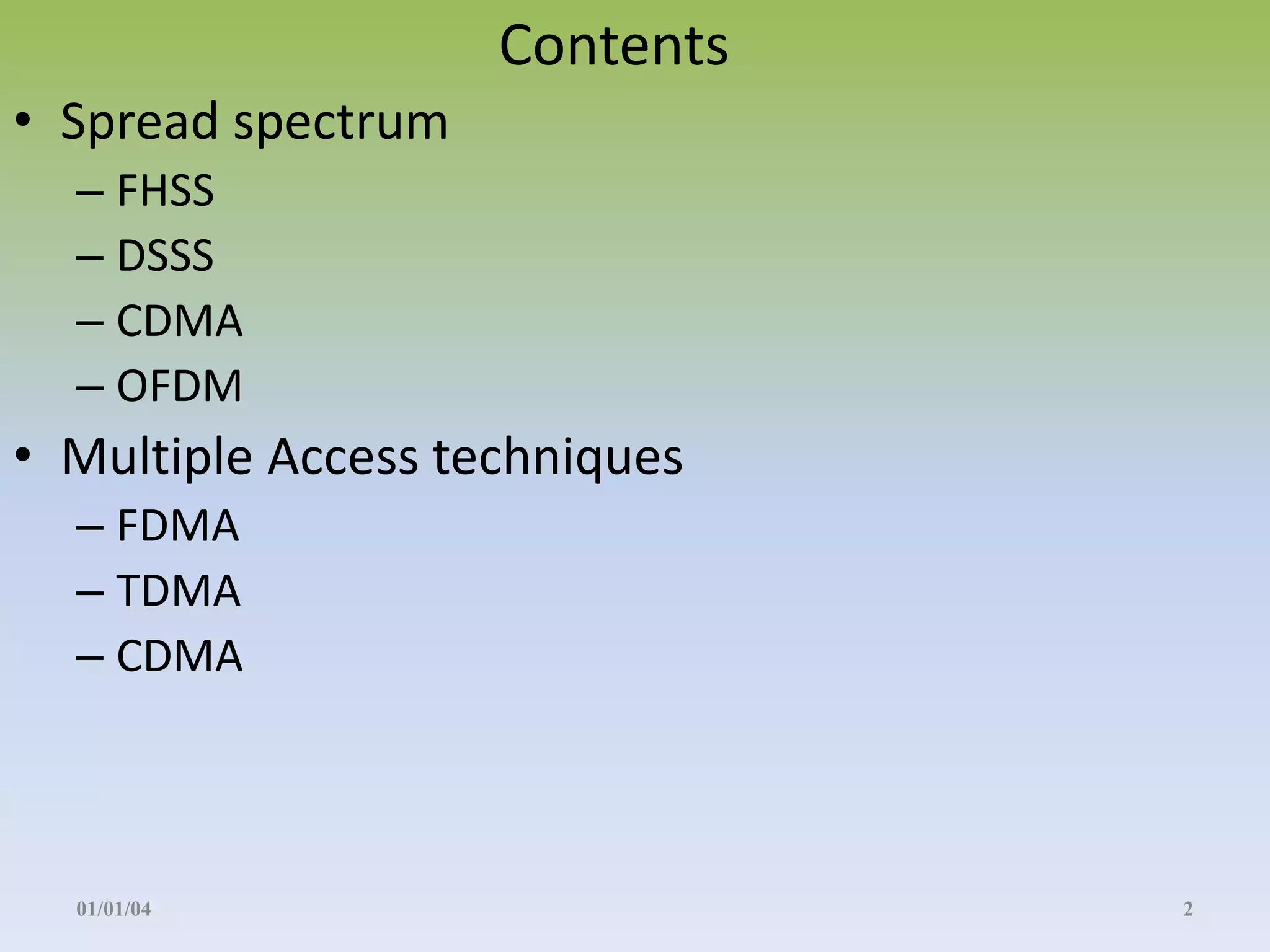 Lecture 3 spread spectrum | PPTX | Digital Audio | Computer Software and Applications