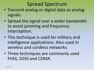 Lecture 3 spread spectrum | PPTX | Digital Audio | Computer Software ...