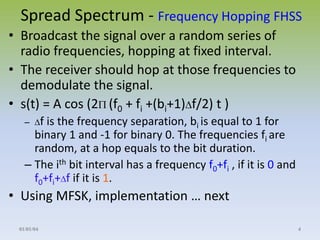 Lecture 3 spread spectrum | PPTX | Digital Audio | Computer Software and Applications
