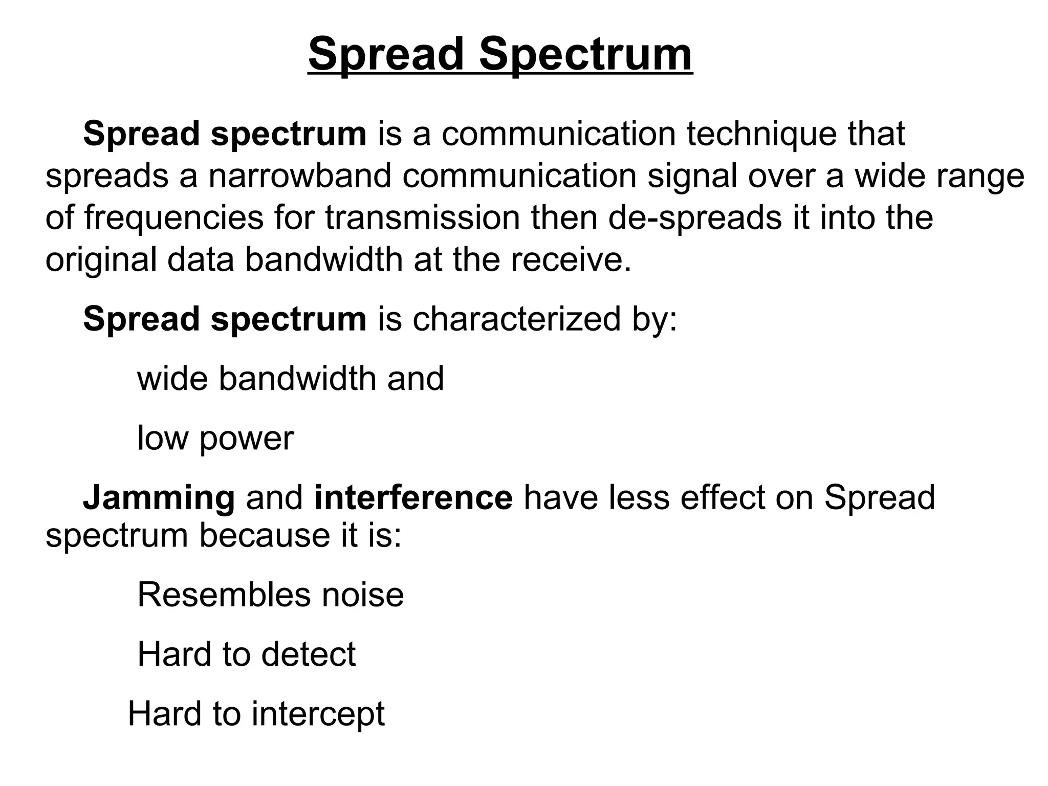 Spread Spectrum Technologies Ppt