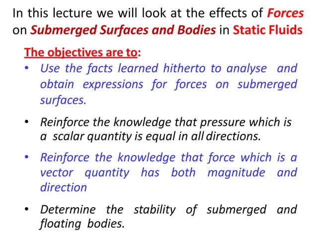 Lecture 3_Static Forces on Surfaces.pptx | Physics | Science