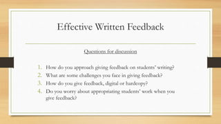 Strategies for giving effective feedback to international students | PPTX