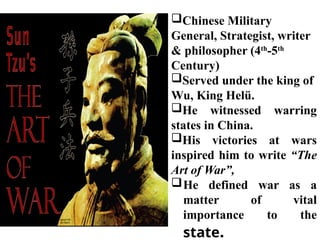 Lecture 3 Sun tzu as a strategist in war studies | PPTX