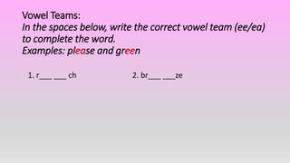 (Syllables & Vowel phonemes) presentation | PPTX