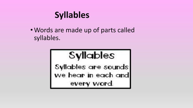 (Syllables & Vowel phonemes) presentation | PPT