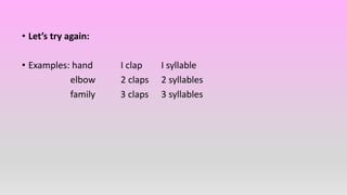 (Syllables & Vowel phonemes) presentation | PPTX