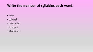 (Syllables & Vowel phonemes) presentation | PPTX
