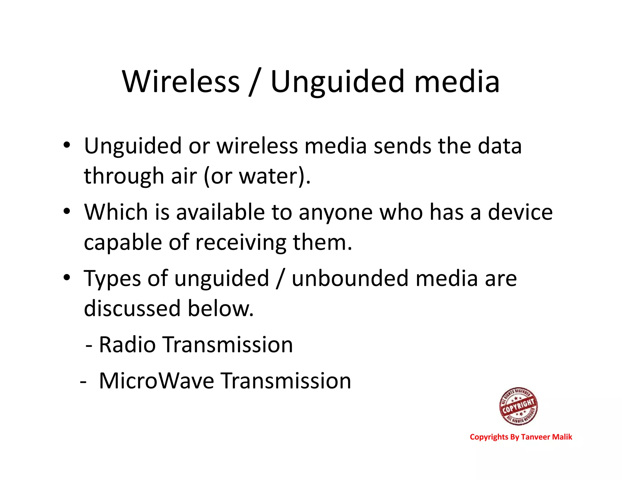 Lecture 3 transmission media | PDF