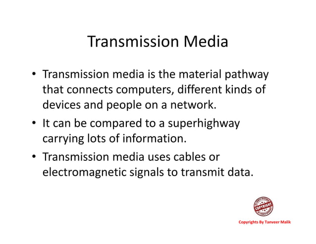 Lecture 3 transmission media | PPT
