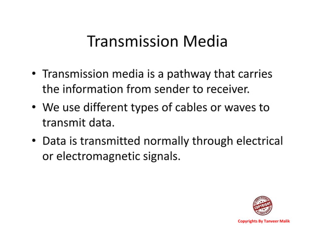 Lecture 3 transmission media | PPT