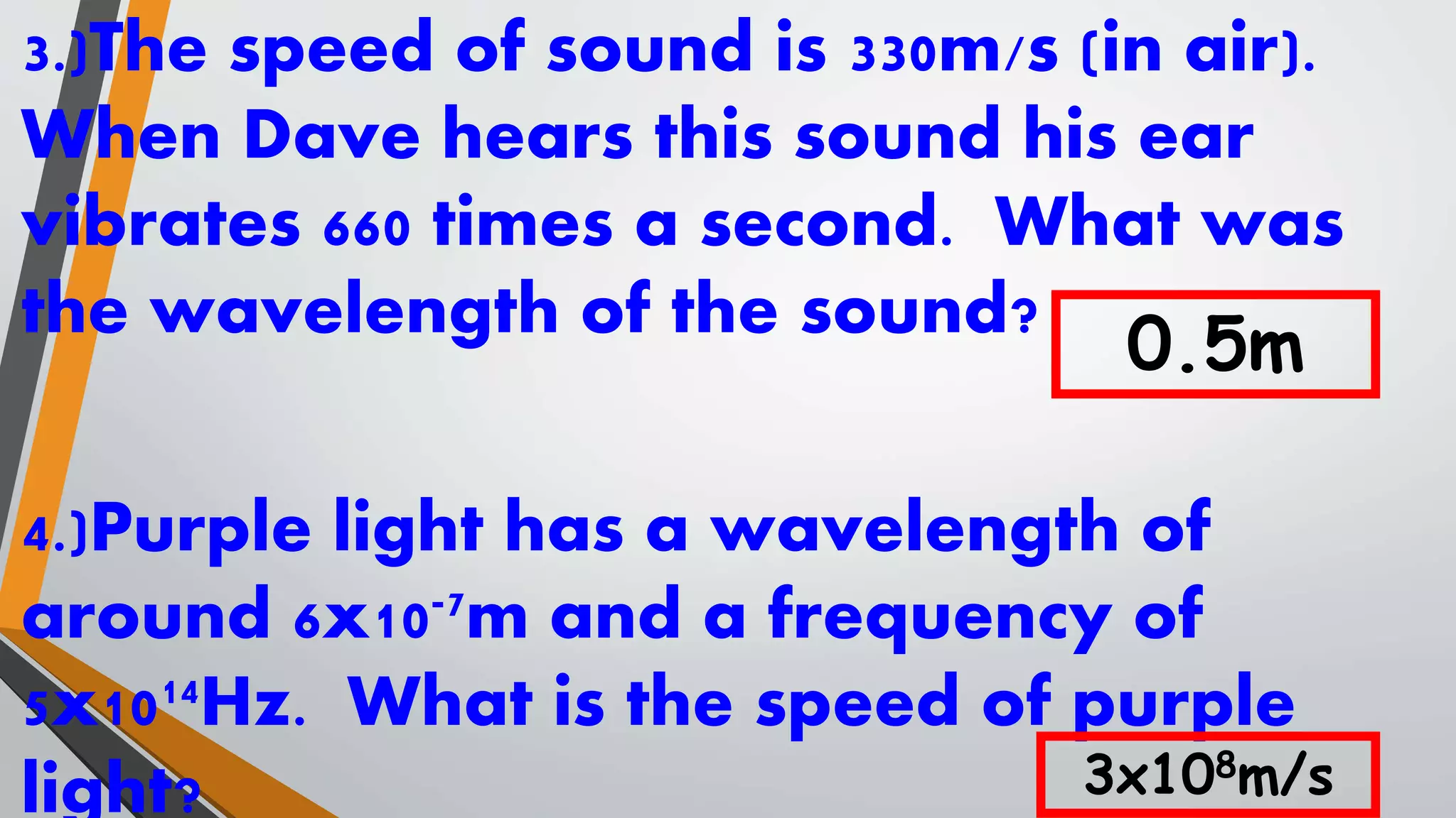 Wave equation (speed, wavelength & frequency | PPTX