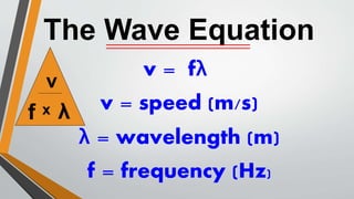 Wave equation (speed, wavelength & frequency | PPTX