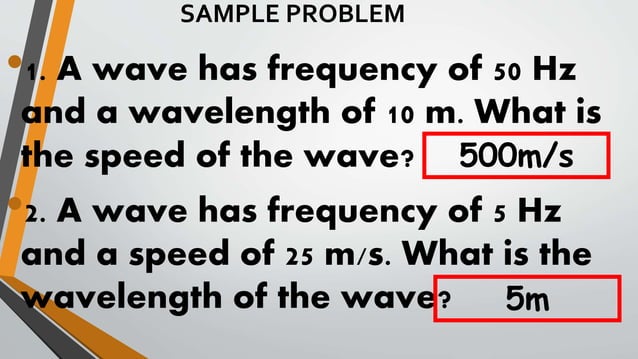 Wave equation (speed, wavelength & frequency | PPTX