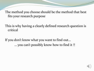 Lecture 3 week 3 choosing a method | PPT