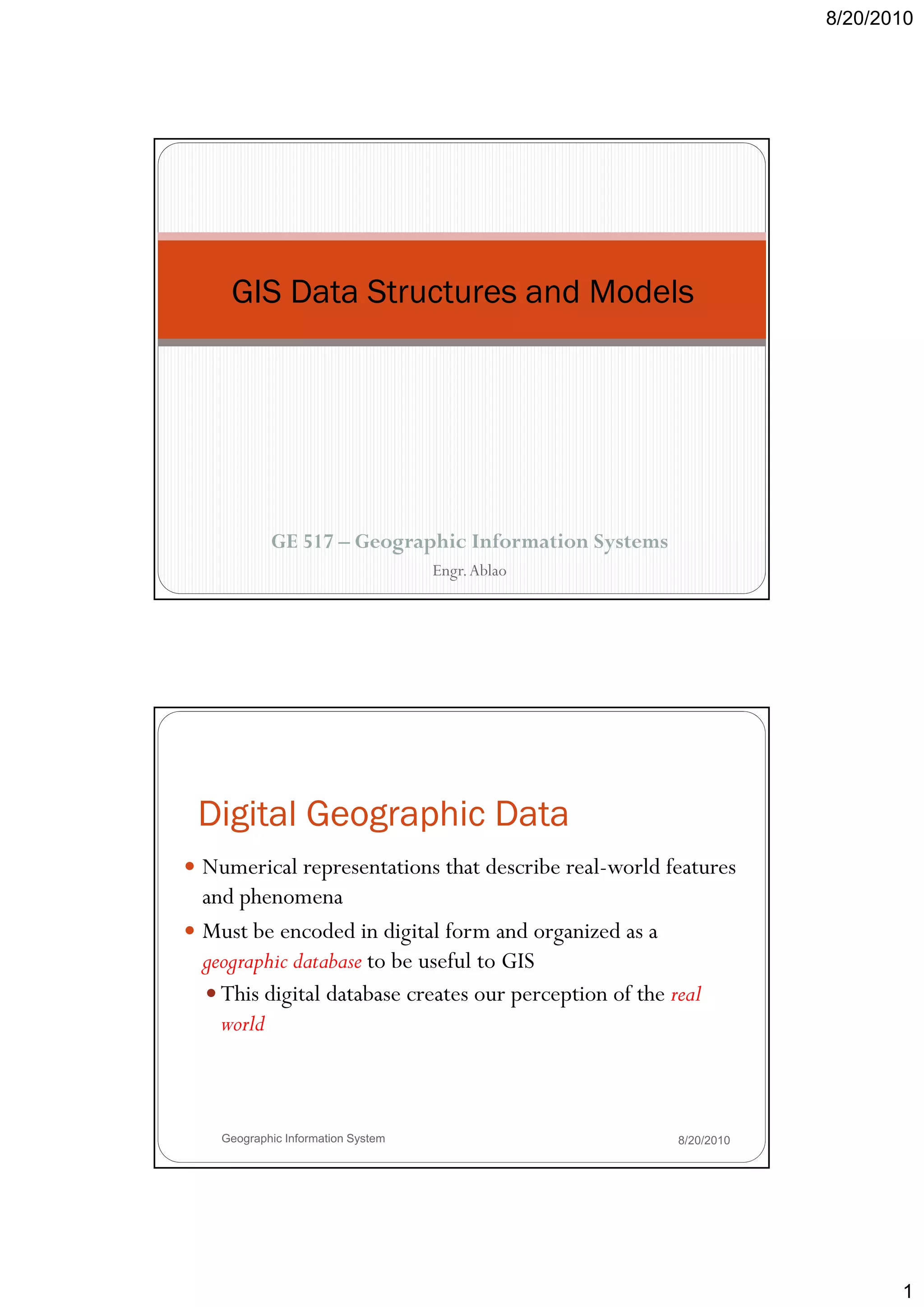 GIS - Lecture 4 | PDF