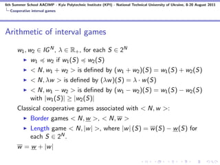 Cooperative Interval Games | PPT