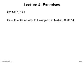 Lecture4 Signal and Systems | PPT | Physics | Science