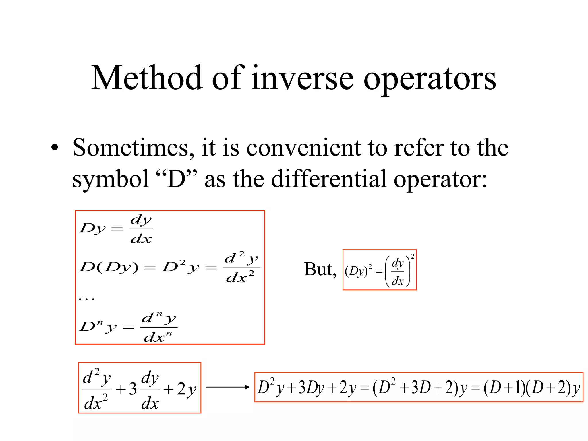 Higher Differential Equation | PPT