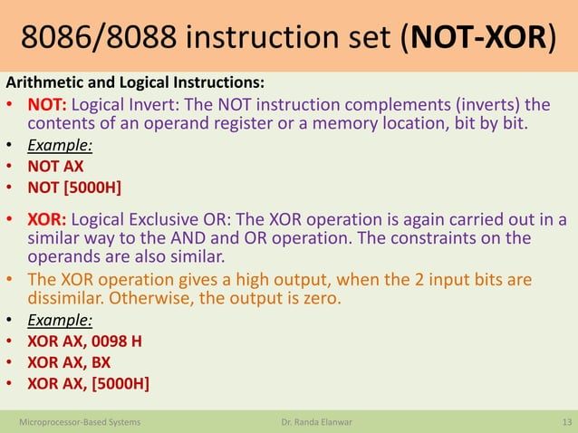 Microprocessors-based systems (under graduate course) Lecture 4 of 9 | PPT