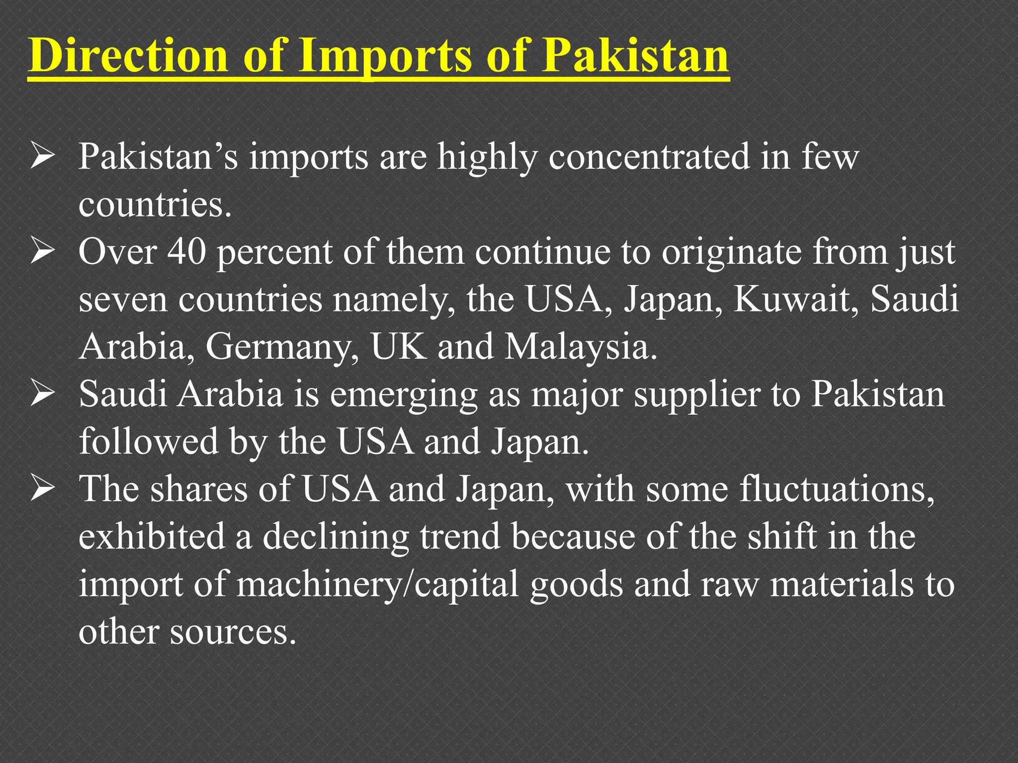 MAJOR IMPORTS AND EXPORTS OF PAKISTAN | PPTX