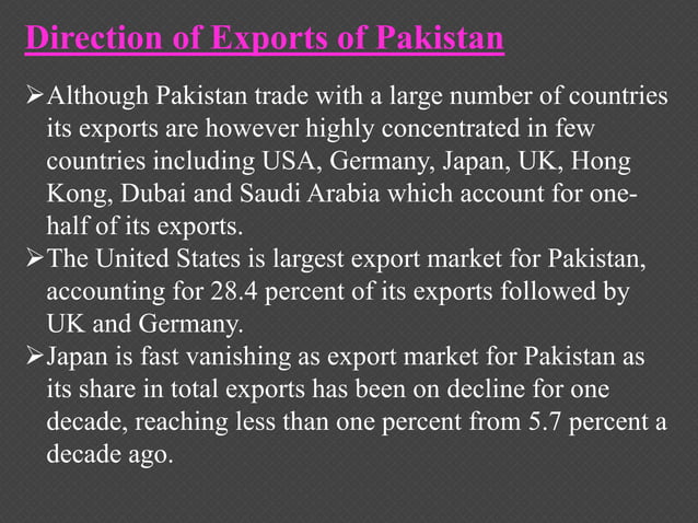 MAJOR IMPORTS AND EXPORTS OF PAKISTAN | PPTX | Commodities | Economy