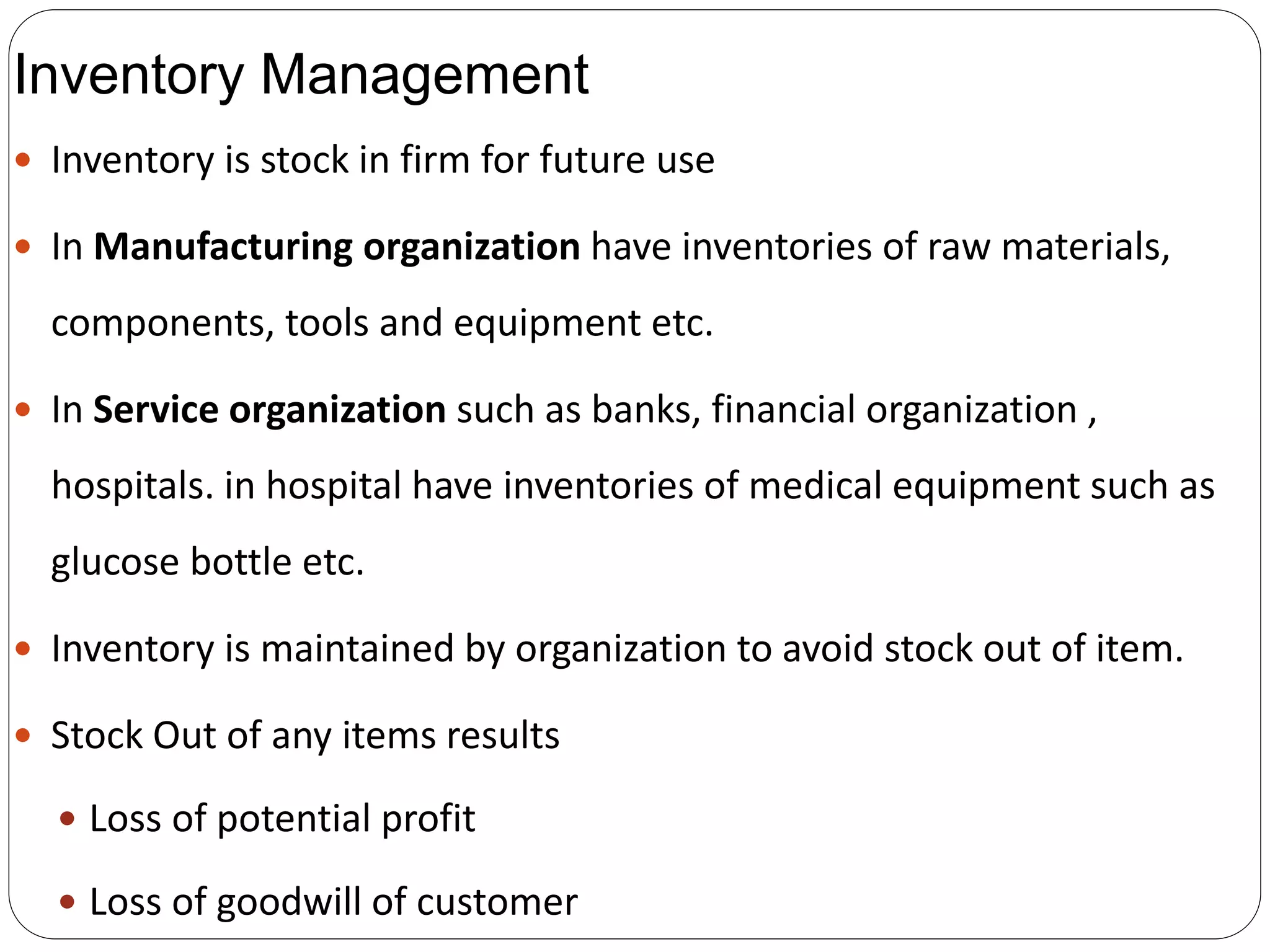 Inventory Management , MRP, JIT and SCM | PPT