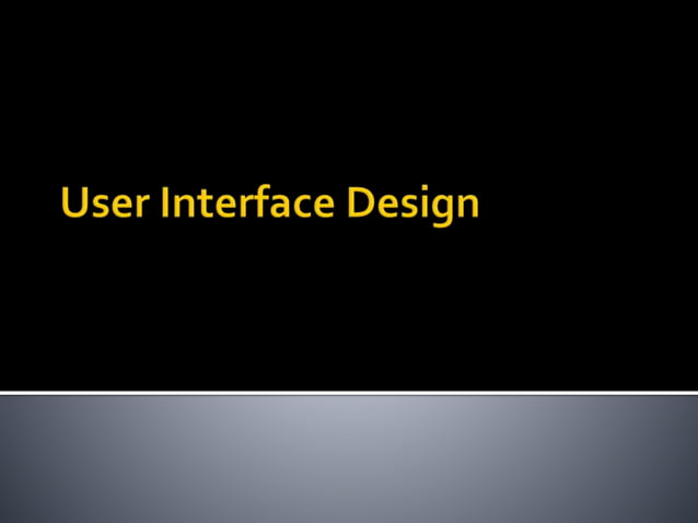 User Interface Analysis and Design | PPTX