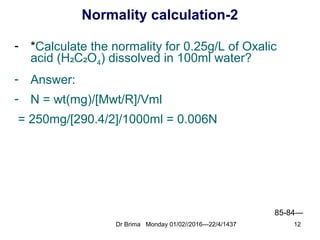 Expressing concentrations | PPT