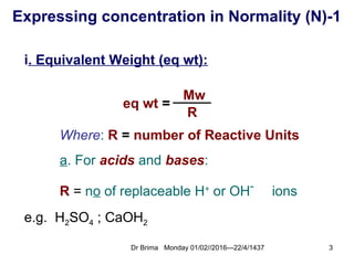 Expressing concentrations | PPT