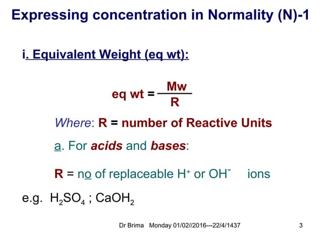 Expressing concentrations | PPT
