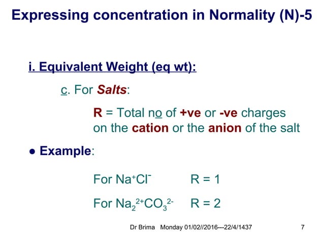 Expressing concentrations | PPT