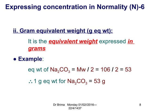 Expressing concentrations | PPT