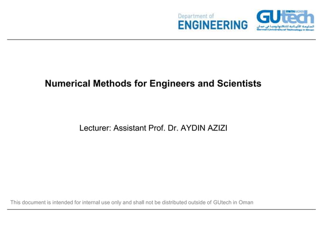 Numerical Methods For Engineers And Scientists An Introduction With Applications Using Matlab
