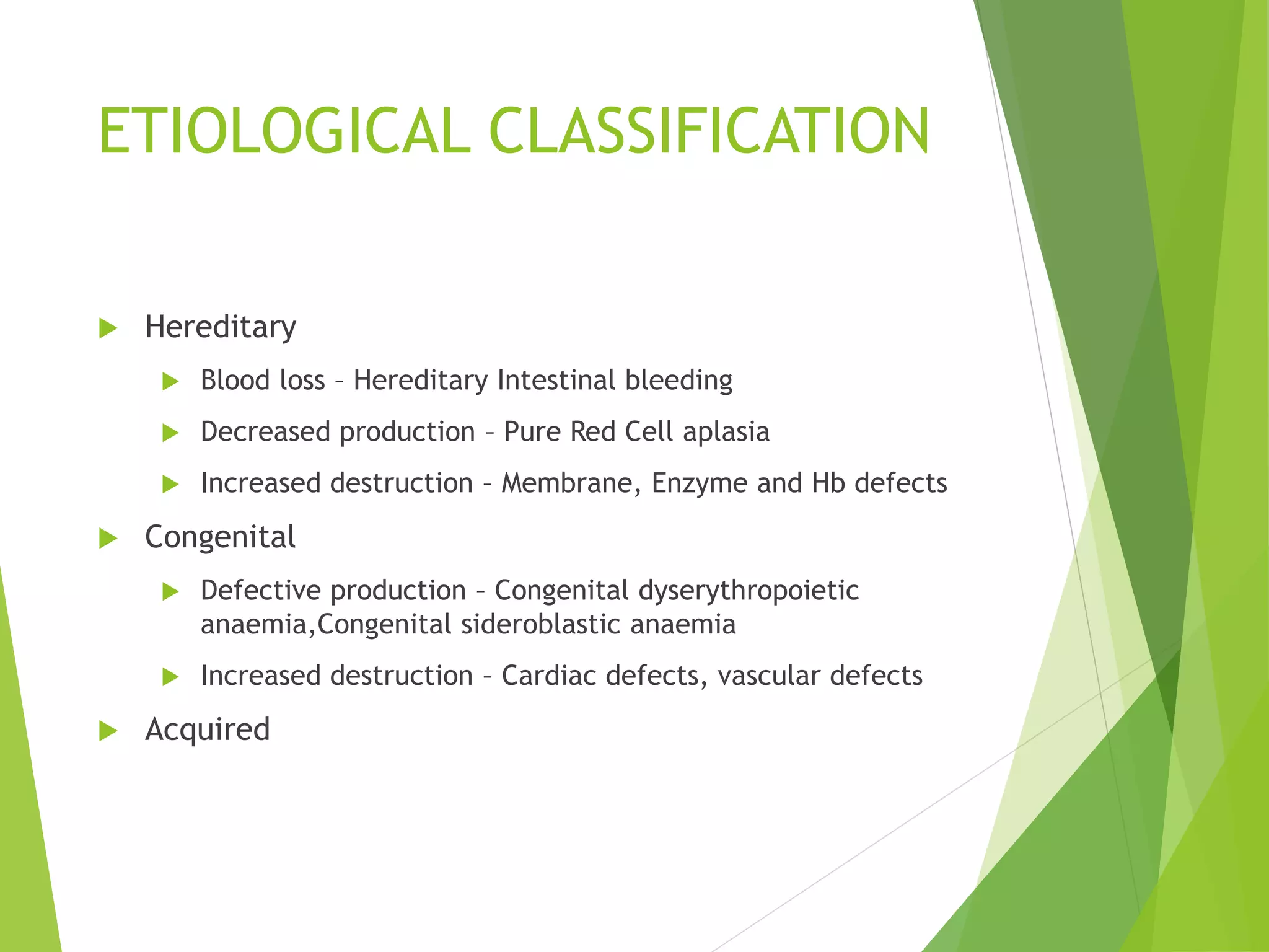 Lecture 4. classification of anemia | PPTX