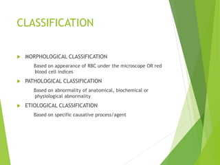 Lecture 4. classification of anemia | PPTX