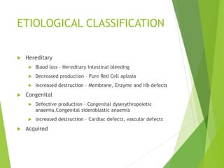 Lecture 4. classification of anemia | PPTX