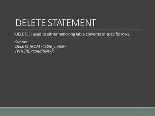 Data Manipulation(DML) and Transaction Control (TCL) | PDF | Databases | Computer Software and ...