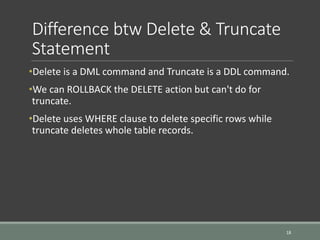 Data Manipulation(DML) and Transaction Control (TCL) | PDF | Databases | Computer Software and ...