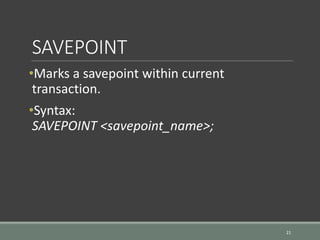 Data Manipulation(DML) and Transaction Control (TCL) | PDF | Databases | Computer Software and ...