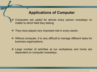 Introduction to computers Lecture # 4 | PPT