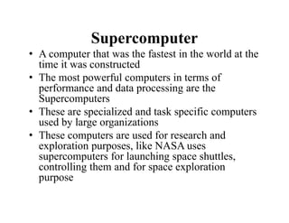 Classification of Computer | PDF