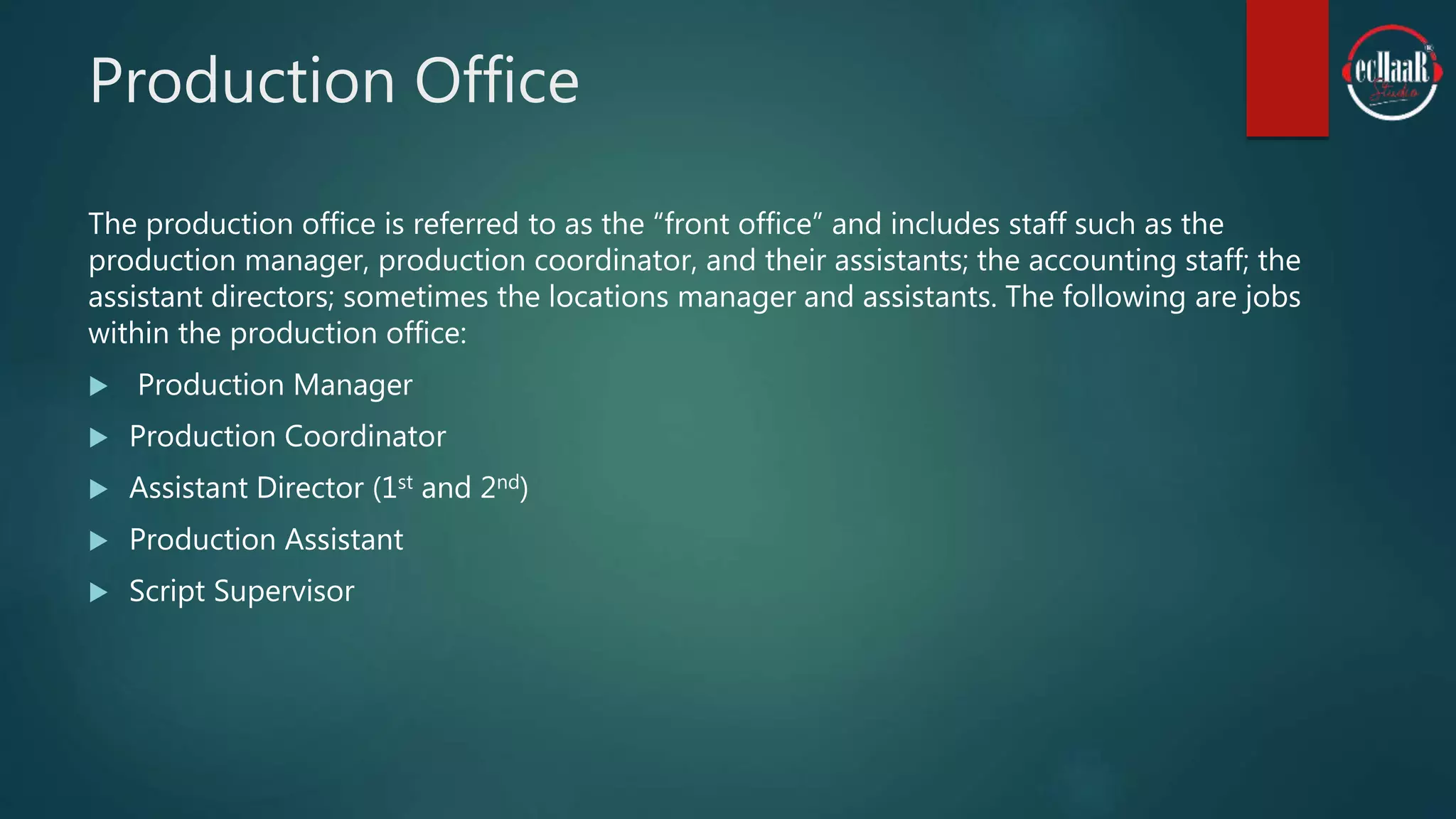 Casting Crew - Job Descriptions | Film Production | PPTX | Cameras and ...