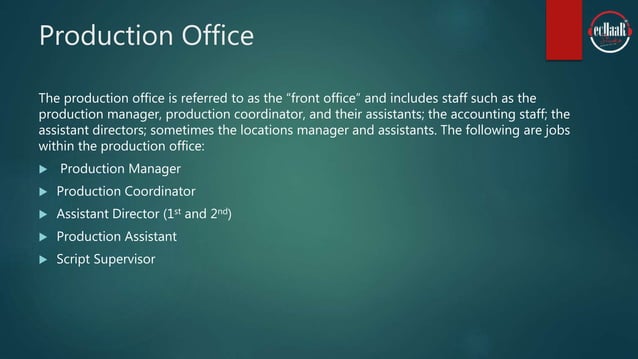 Casting Crew - Job Descriptions | Film Production | PPTX | Cameras and ...