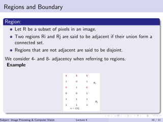 Lecture 4 Relationship between pixels | PDF